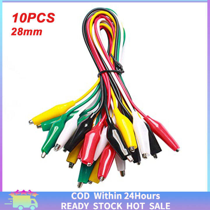 10Pcs 50cm Alligator Clips Electrical Test Leads Sets Soldered and ...
