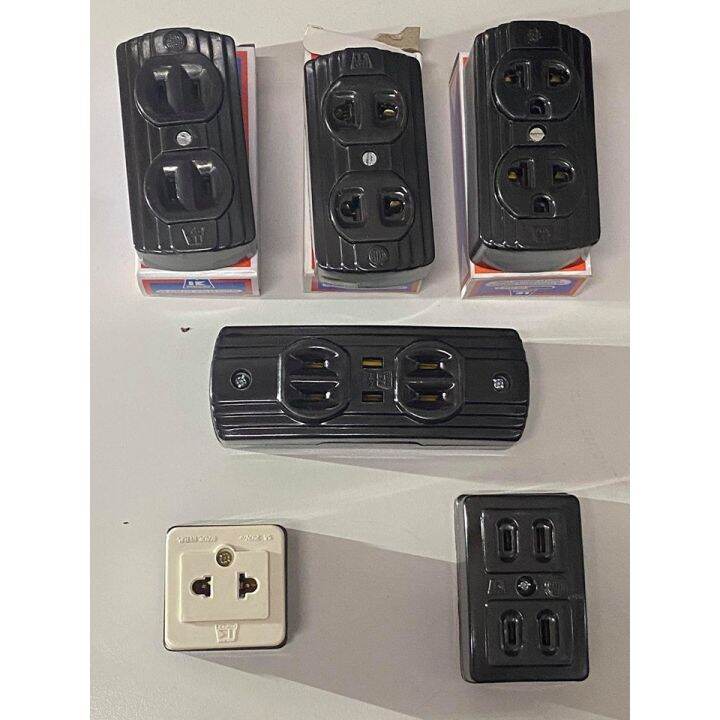 kopez two 2 3 three gang outlet heavy duty black km power electrical strip duplex | Lazada PH