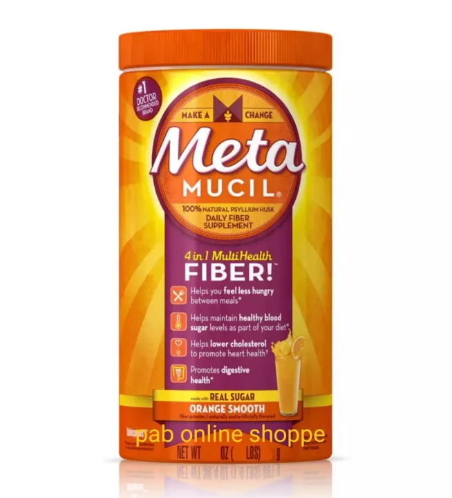 Metamucil 4in1 Multi Health Fiber!! REAL SUGAR Orange Smooth (3.4 LBS ...