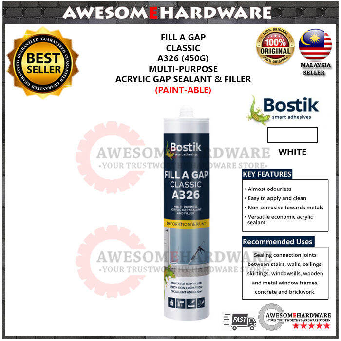 (PAINTABLE) BOSTIK FILL A GAP CLASSIC A326 ACRYLIC SEALANT GAP FILLER WALL FILLER 450G | Lazada