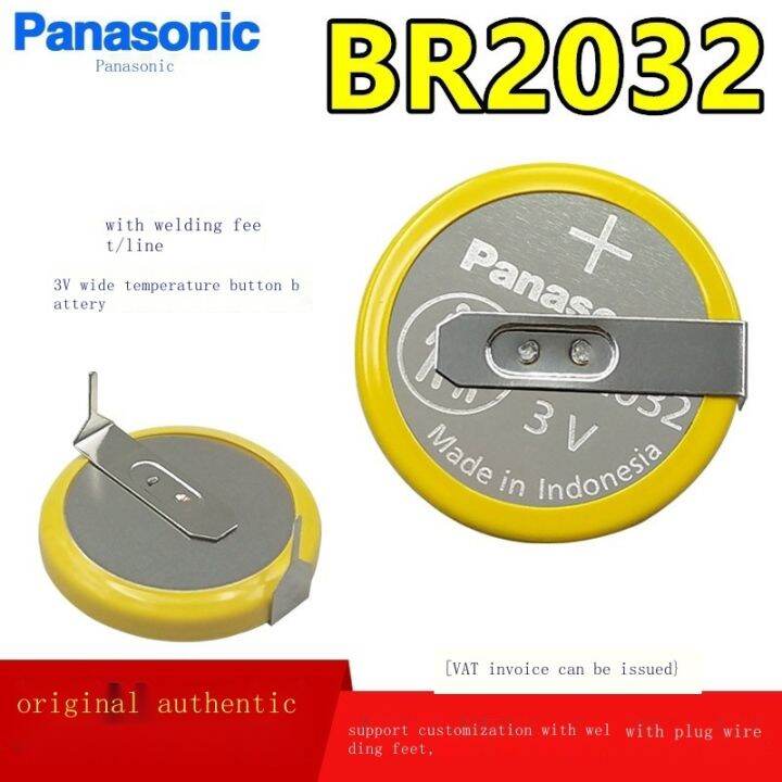 New-original Panasonic BR2032 battery BR2032/HFN with welding feet wide temperature notebook ...