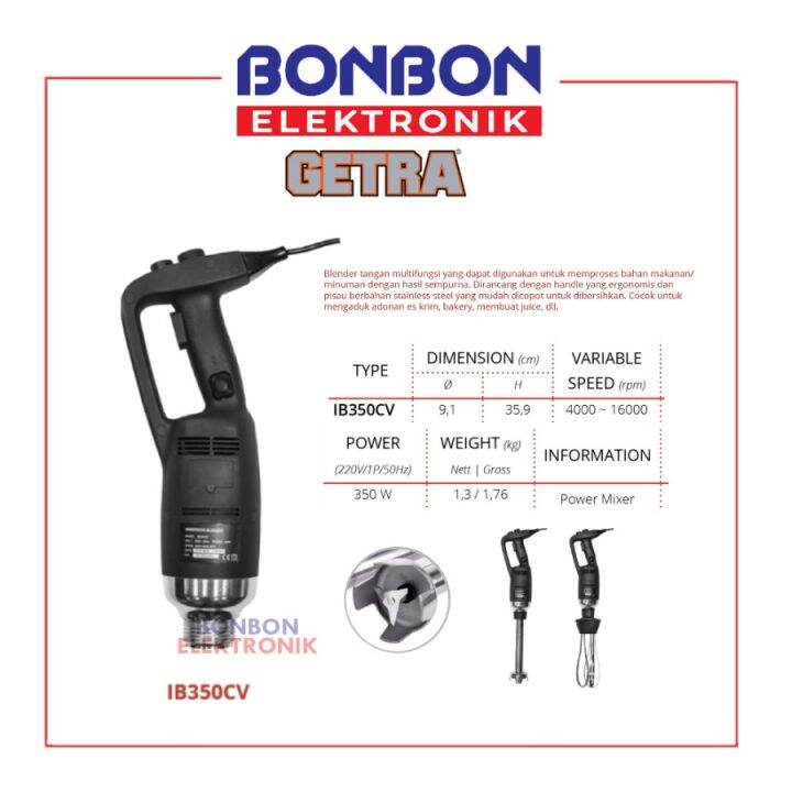 GETRA Power Mixer IB350CV / IB 350CV Hand Mixer Blade Tube Stainless ...