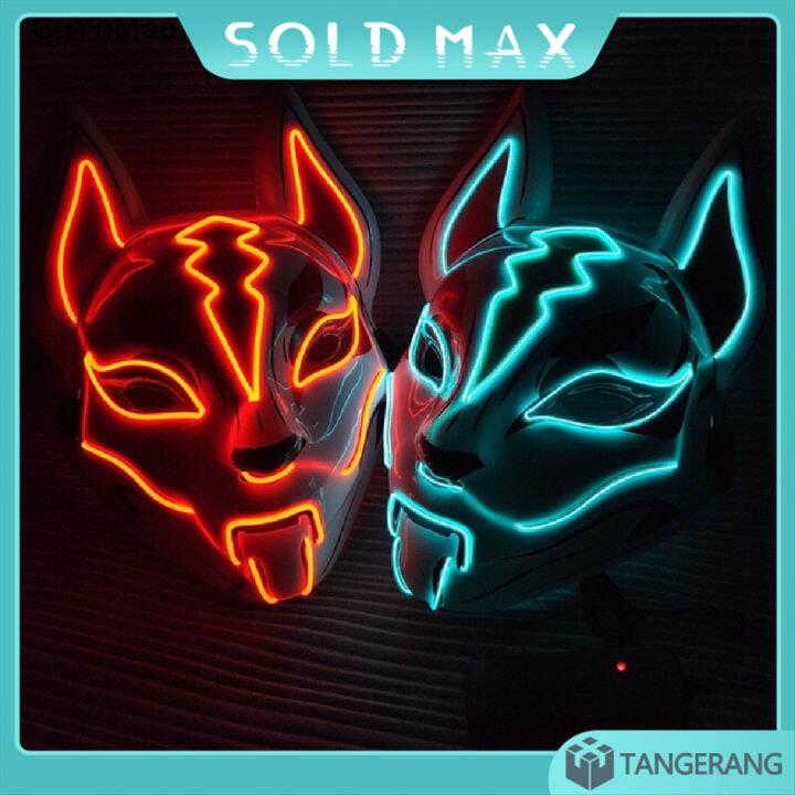 Topeng Rubah Anime Jepang/Fox Lighting Mask/Topeng Cosplay/Topeng ...