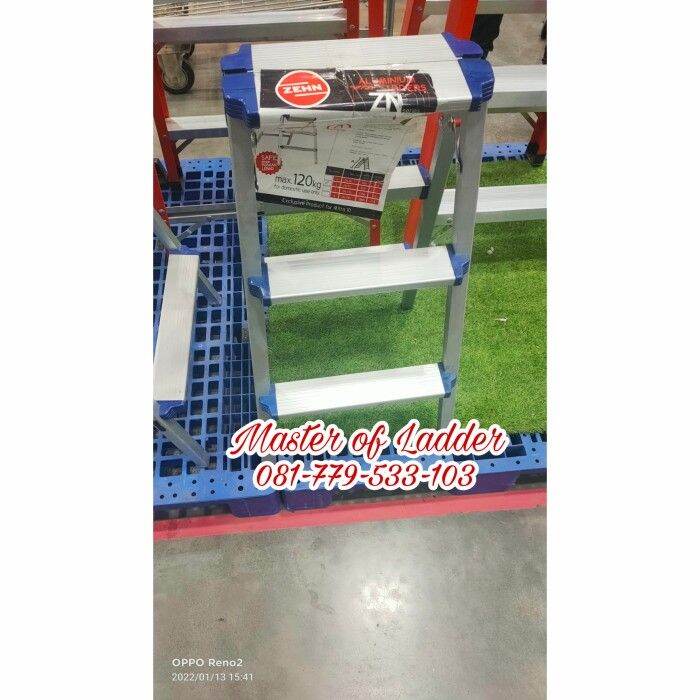 Tangga Lipat 3 Step ZEHN Alumunium Pijakan Lebar | Lazada Indonesia