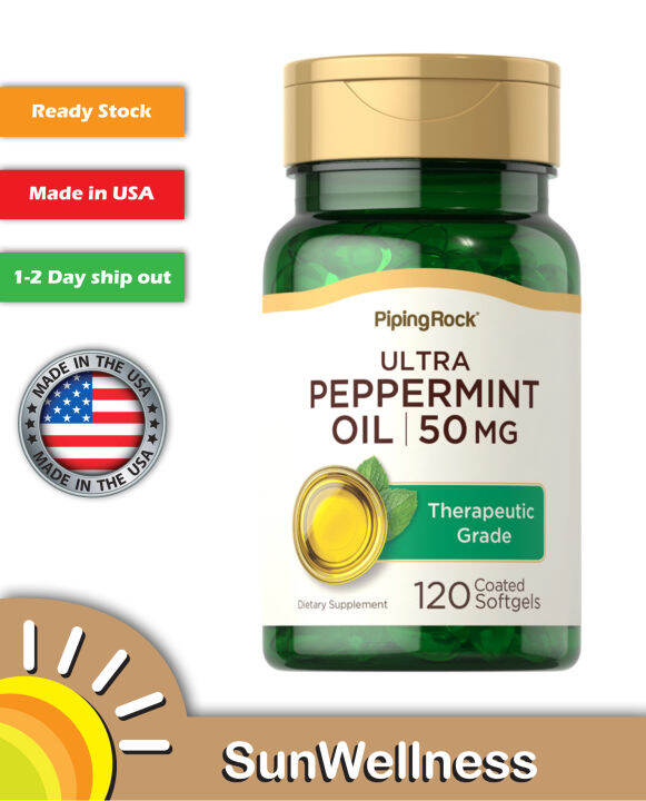 Ready Stocks Ultra Peppermint Oil (Enteric Coated), 50 mg, 120 Coated ...
