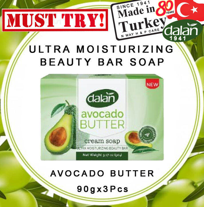 DALAN CREAM BAR SOAP AVOCADO BUTTER (90g x 3 PCS) | Lazada