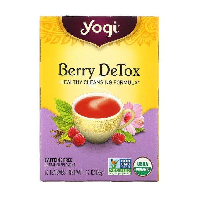 Yogi Tea 🔹 Berry DeTox🔹 Caffeine Free, 16 Tea Bags, ปราศจาก คาเฟอีน ...