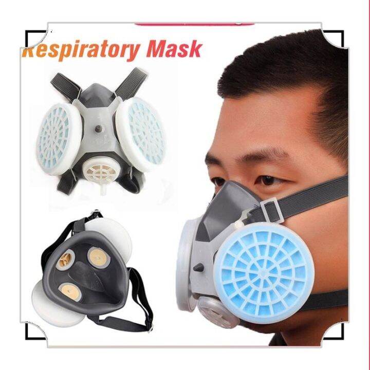 Dual Filter Respirator Mask Anti-Dust Spray Chemical Gas Respirator ...