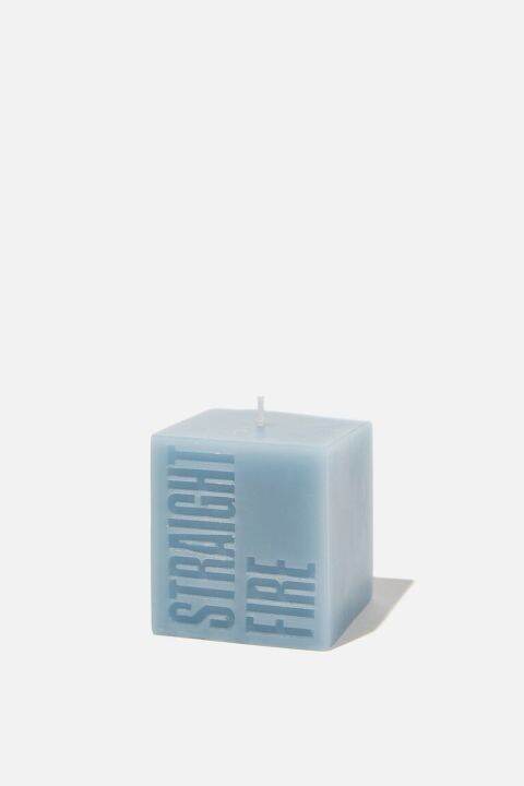 TYPO - MINI BLOCK CANDLE - DUSTY BLUE STRAIGHT FIRE | Lazada PH
