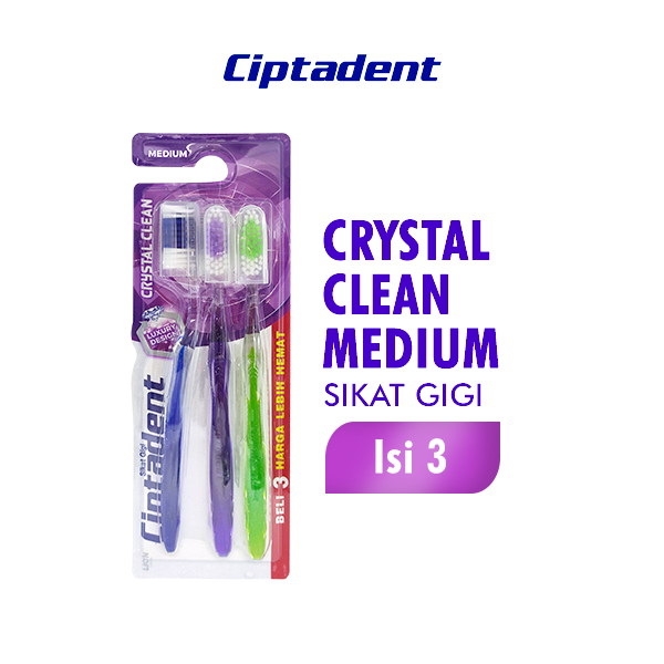 CIPTADENT Sikat Gigi Crystal Medium Kotak Isi 3 | Lazada Indonesia
