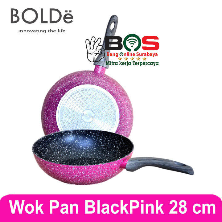 Wok Pan BOLDe 28 CM Granite Coating Wajan Panci Blackpink BOLDe 28 CM ...