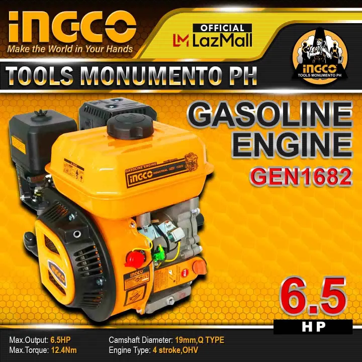 INGCO Industrial 6.5HP Gasoline Engine (GEN1682) *INGCO TOOLS MONUMENTO ...