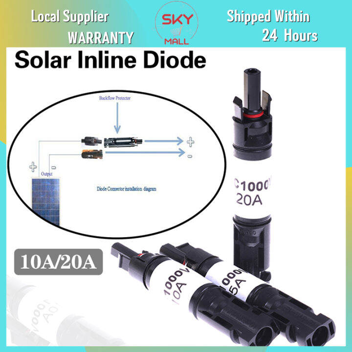 MC4 Solar Panel DC Diode Plug Connector 10A 20A Waterproof Diode ...
