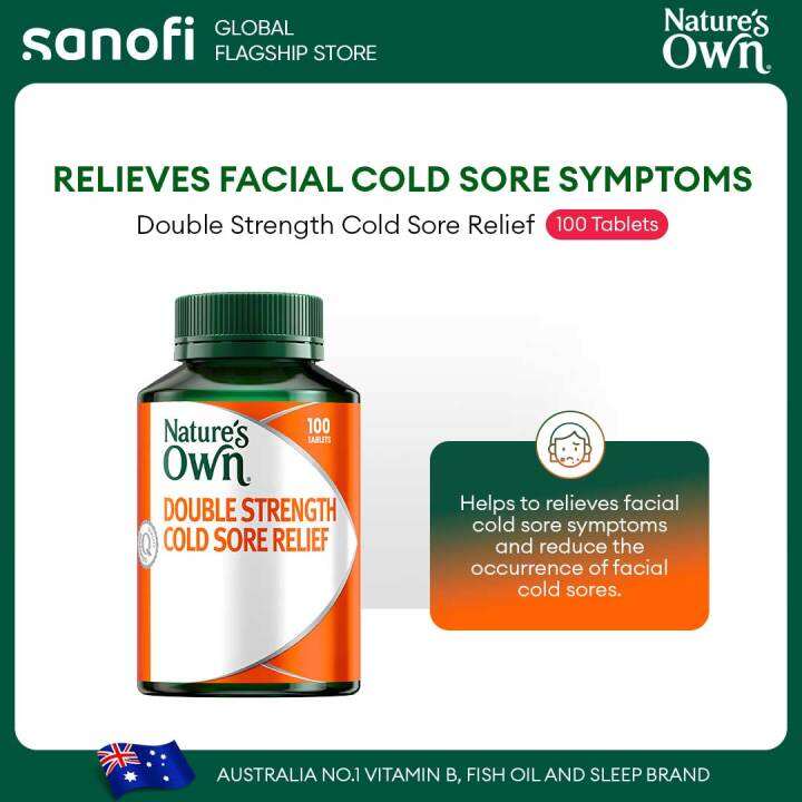 Nature's Own Double Strength Cold Sore Relief 100 tablets - Relieves ...