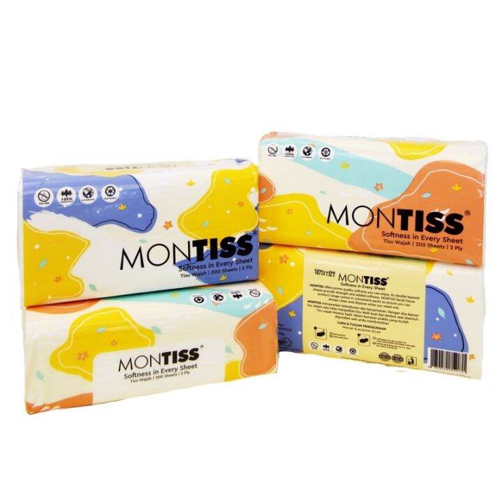 MONTISS TISSUE 185 SHEET 2PLY - Tisu Montis - tisu wajah | Lazada Indonesia