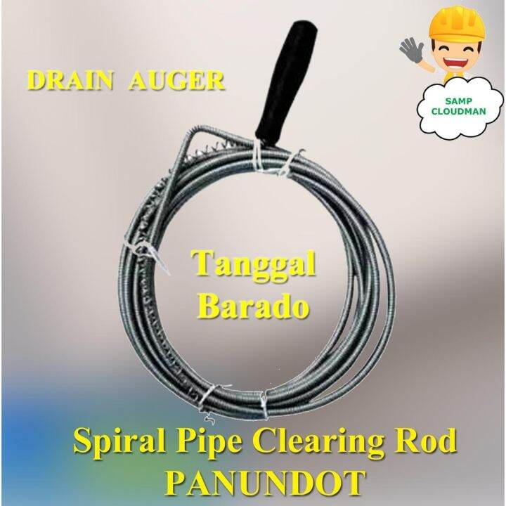 Spiral Pipe Clearing Rod Panundot ng Bara Clogged Sink Drain Auger 1/4 ...