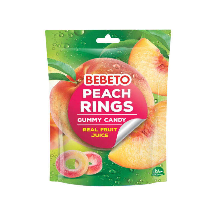 Bebeto Peach Rings Gummy Candy Real Fruit Juice 60g - Pack of 2 | Lazada PH