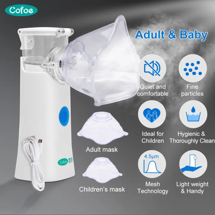 Cofoe USB Charing Phlegm Nebulizer Machine with Neb Accessories Kit ...