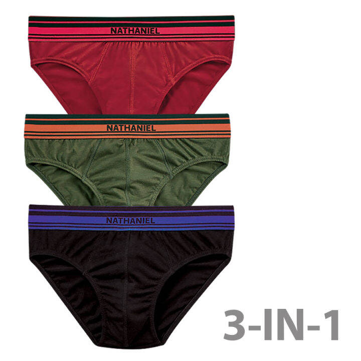 Nathaniel Herman 3pcs Mens Brief 100% Cotton NMI | Lazada PH