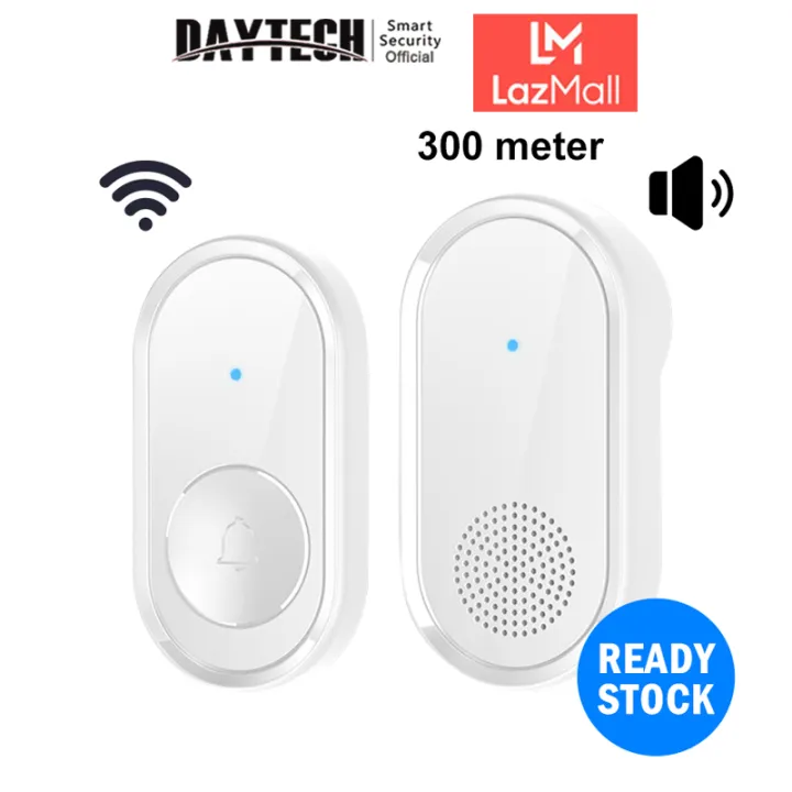 DAYTECH New Home Welcome Doorbell Intelligent Wireless Doorbell 200M Remote US Plug 36 Ringtones ...