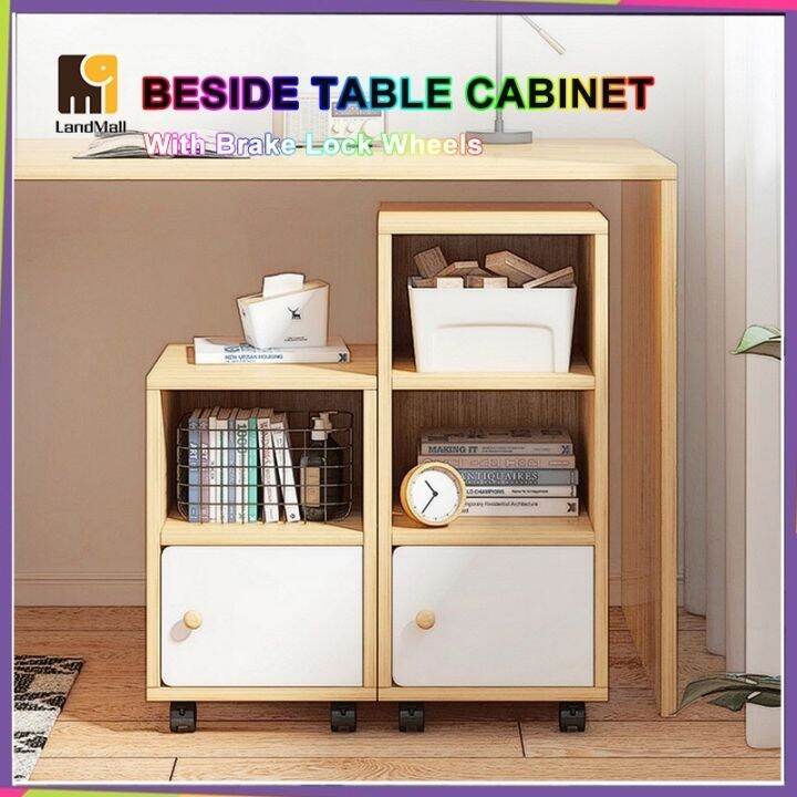 Movable Cabinet Bedside side Table rack With Brake Lock Wheels Modern ...