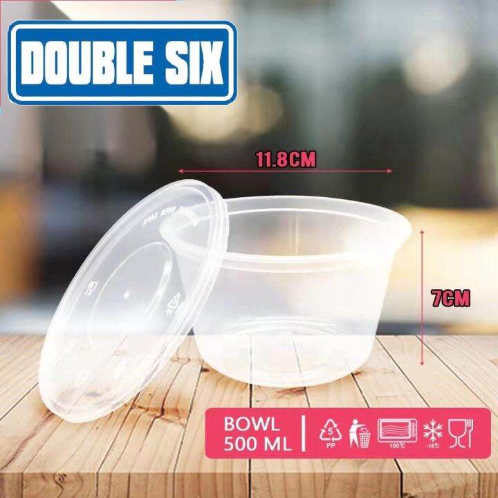 (HARGA 1PACK=25SET) MANGKOK MAKAN OTIPACK THINWALL BULAT + TUTUP 500ML ...