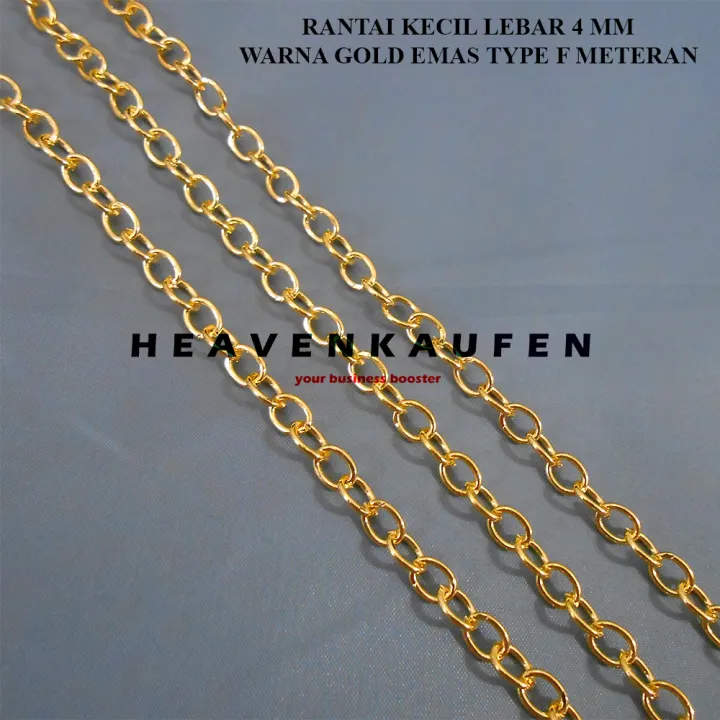 Rantai Nuri Kecil Lebar 4 mm Warna Gold Emas Type F Untuk Rantai Craft ...