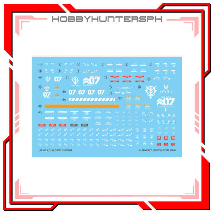 G-Rework: HG MS-07B Gouf Custom Premium Waterslide Decals | Lazada PH