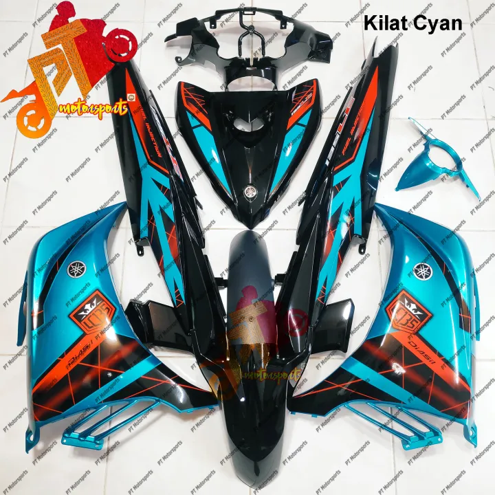 Yamaha Lc 135 Cover Set Black Matt Cyan Cyan Kilat Hijau Exciter Kings 2021 Cyan V2 V3 V4 V5 V6 ...