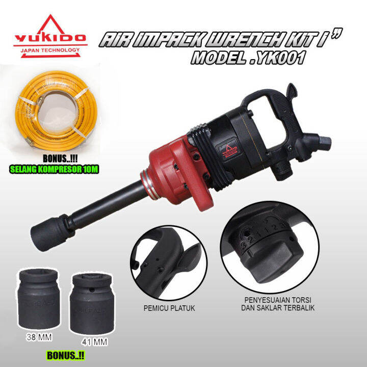ORIGINAL YUKIDO Mesin Impact Wrench 1 Inch Alat Pembuka Baud Roda Truck Dan Alat Besar Alat Buka ...