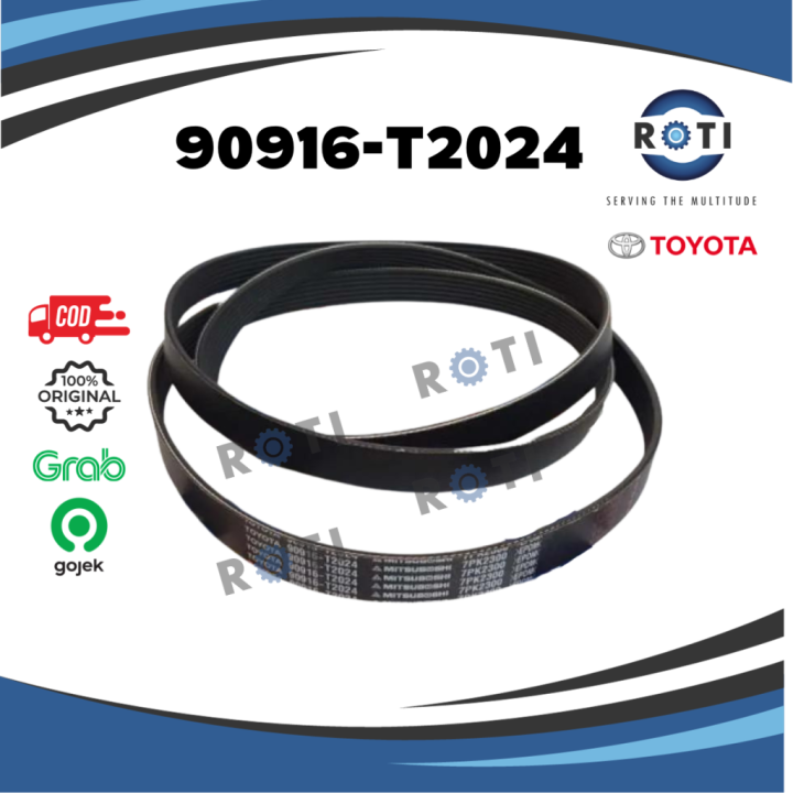 TOYOTA FAN BELT TALI KIPAS INNOVA 7PK 90916-T2024 GENUINE | Lazada ...