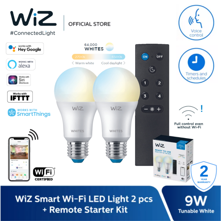 Philips Wiz Smart Wi Fi Bulb 9 Watts Tunable White Tunable Energy