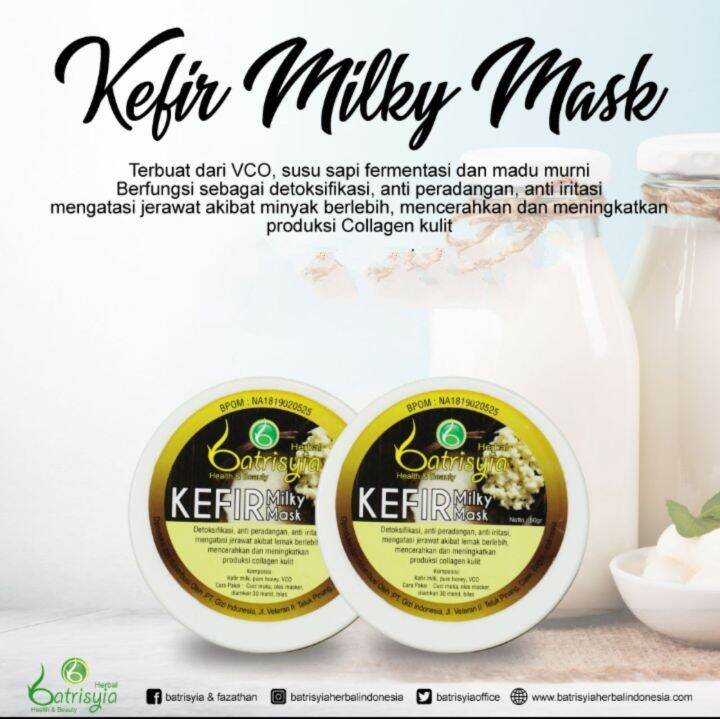 Batrisyia herbal masker kefir milk with VCO 12gr batrisyia / masker ...