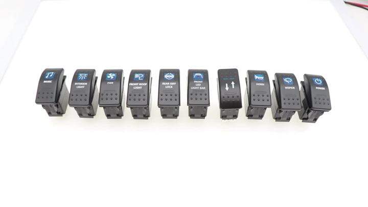 Car Switch Boat Truck Light Blue Led Toggle Switch 5pin Waterproof ...