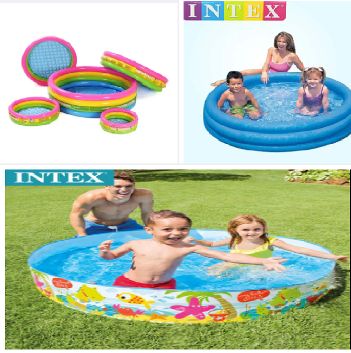 Inflatable Intex Swimming Pool For Kids Rainbow Sunset Glow Pool ...