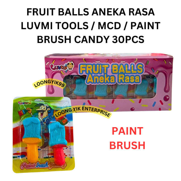 FRUIT BALLS ANEKA RASA LUVMI TOOLS / MCD / PAINT SOFT GUMMY CANDY 30PCS ...