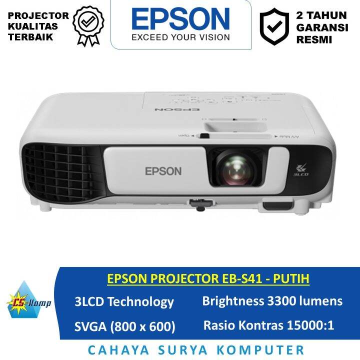 EPSON PROJECTOR EB-S41 | 3LCD Technology | SVGA (800 x 600) | Brightness 3300 lumens | Lazada ...