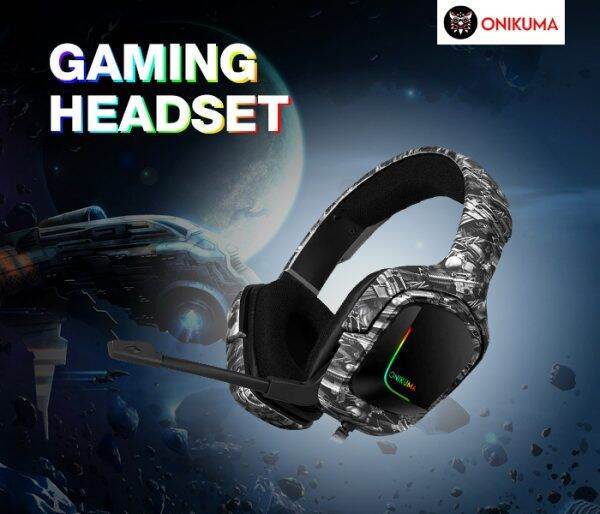 ONIKUMA K20 Camouflage Stereo Gaming Headphones [Noise Cancellation ...