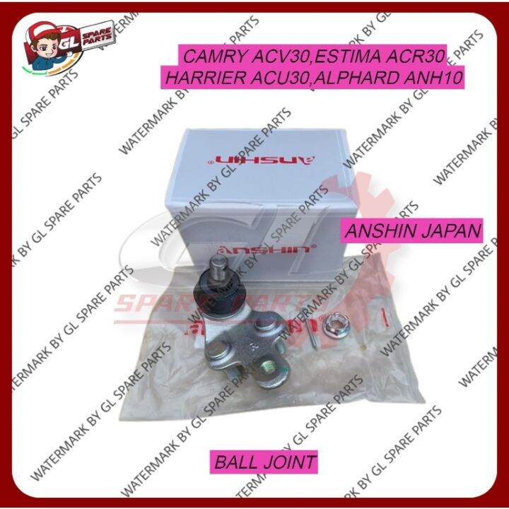 (ANSHIN JAPAN) LOWER ARM BALL JOINT (@1PC) TOYOTA CAMRY ACV30 / ESTIMA ACR30 / HARRIER ACU30 ...