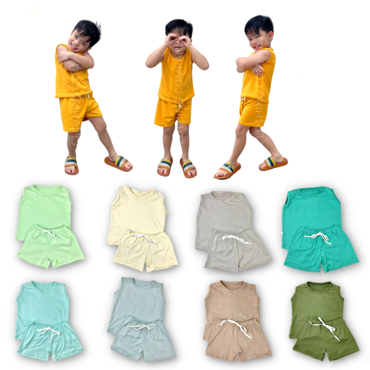 Clothing Co. Kids Terno Sleeveless Shorts / Minimalist Sando shorts ...