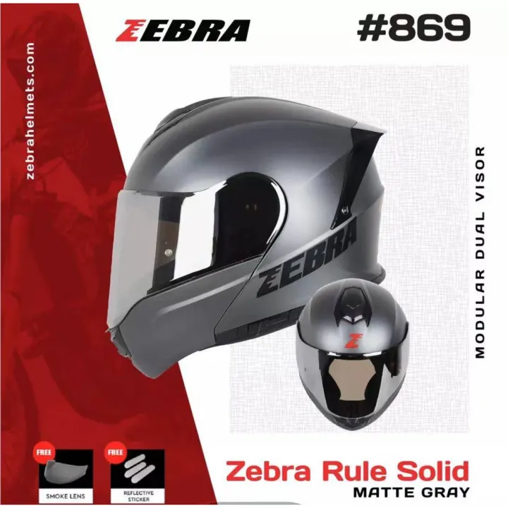 ZEBRA 869 Modular Type,Dual Visor Helmet | Lazada PH