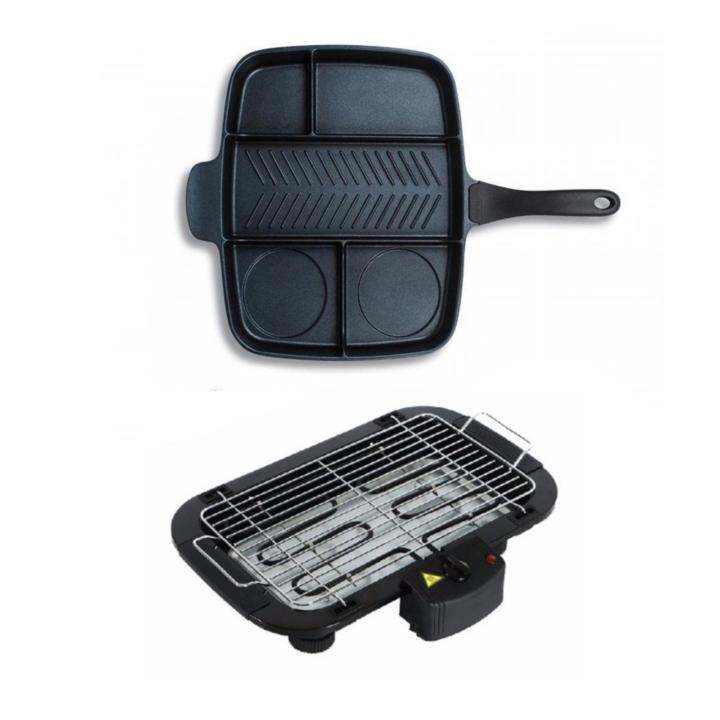 Multi Pan Non-Stick Multi-Section 5-in-1 Frying Grill Fry Oven Meal ...