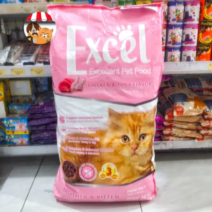 Excel Kitten Chicken Tuna 20kg - Makanan Kucing Induk & Anakan | Lazada ...