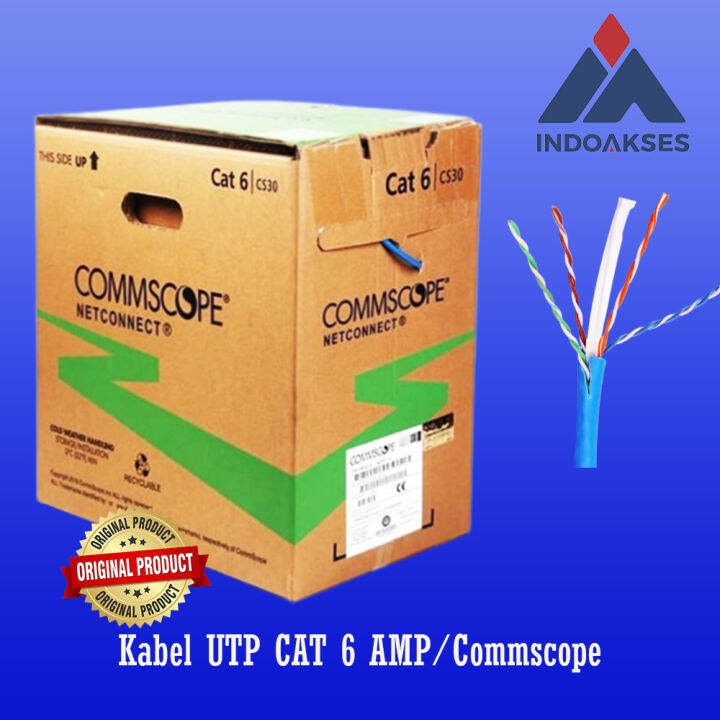 Kabel LAN UTP Cat6 Biru 305 Meter Kabel UTP CAT 6 AMP / Commscope ...