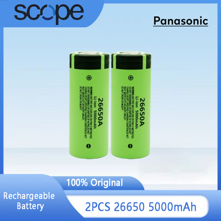 Panasonic 26650 battery 5000mAh 3.7V 50A lithium ion rechargeable for ...