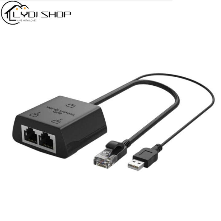 Ethernet Splitter 1 To 2 Cat6 RJ45 Network Extension Connector With USB ...