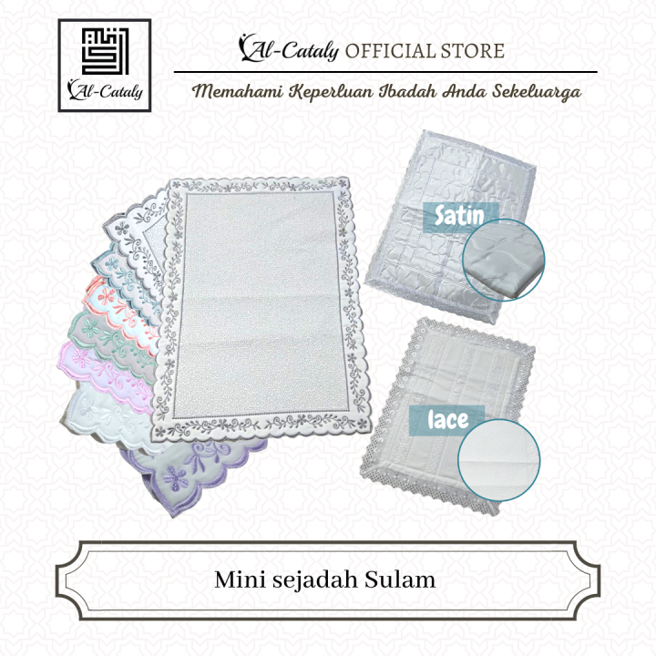 AlCataly : Mini Sejadah/Alas Sujud Sulam/Mini sejadah cotton Lace/Mini ...