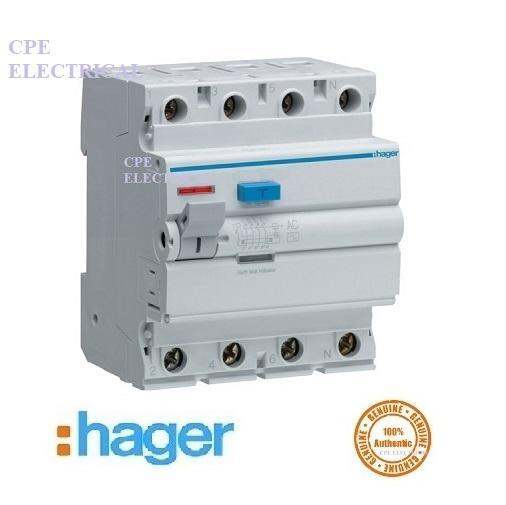 HAGER CD440B 40A 4 POLE 30mA ELCB RCCB - Made in France | Lazada
