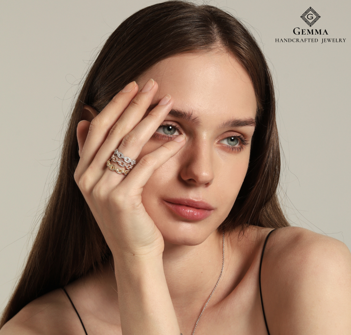 GEMMA แหวนทองแท้ 9K โซ่ Zoe Ring พลอย ธรรมชาติ Sapphire ทอง | Lazada.co.th