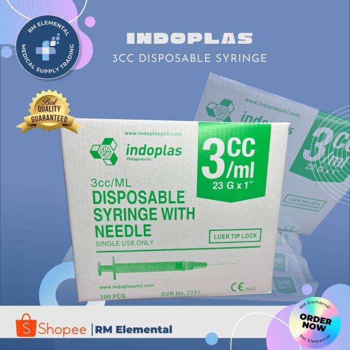 The new 2022 Indoplas Disposable Syringe 23G Cardinal Care Luer Lock ...